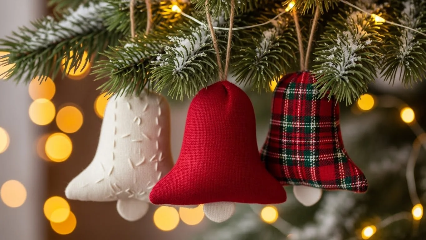 How to Sew Soft DIY Christmas Fabric Bells - craftwinning.com