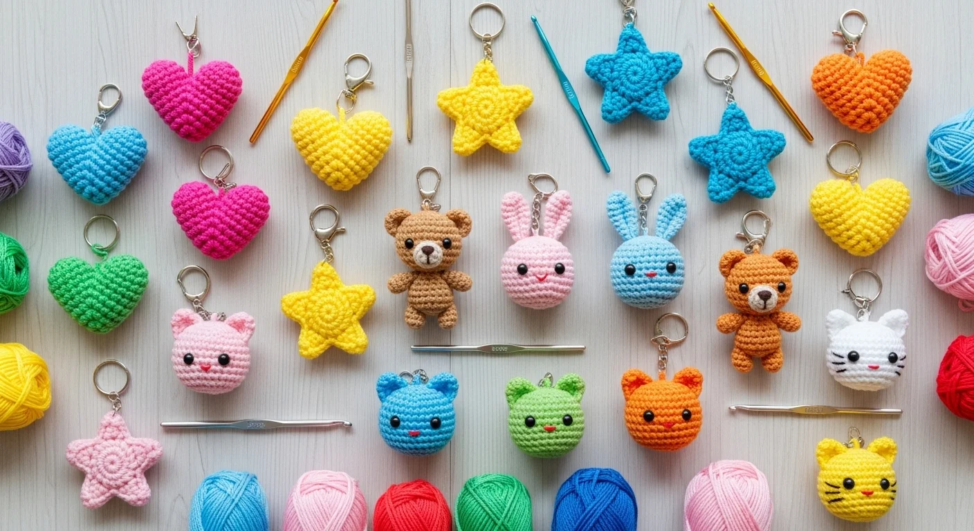 How to Crochet Adorable Keychains in Minutes - craftwinning.com